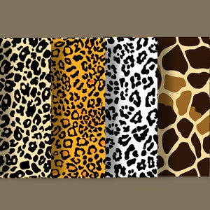 Animal Print Skin Digital Scrapbook Paper Backgrounds-seamless Pattern ...