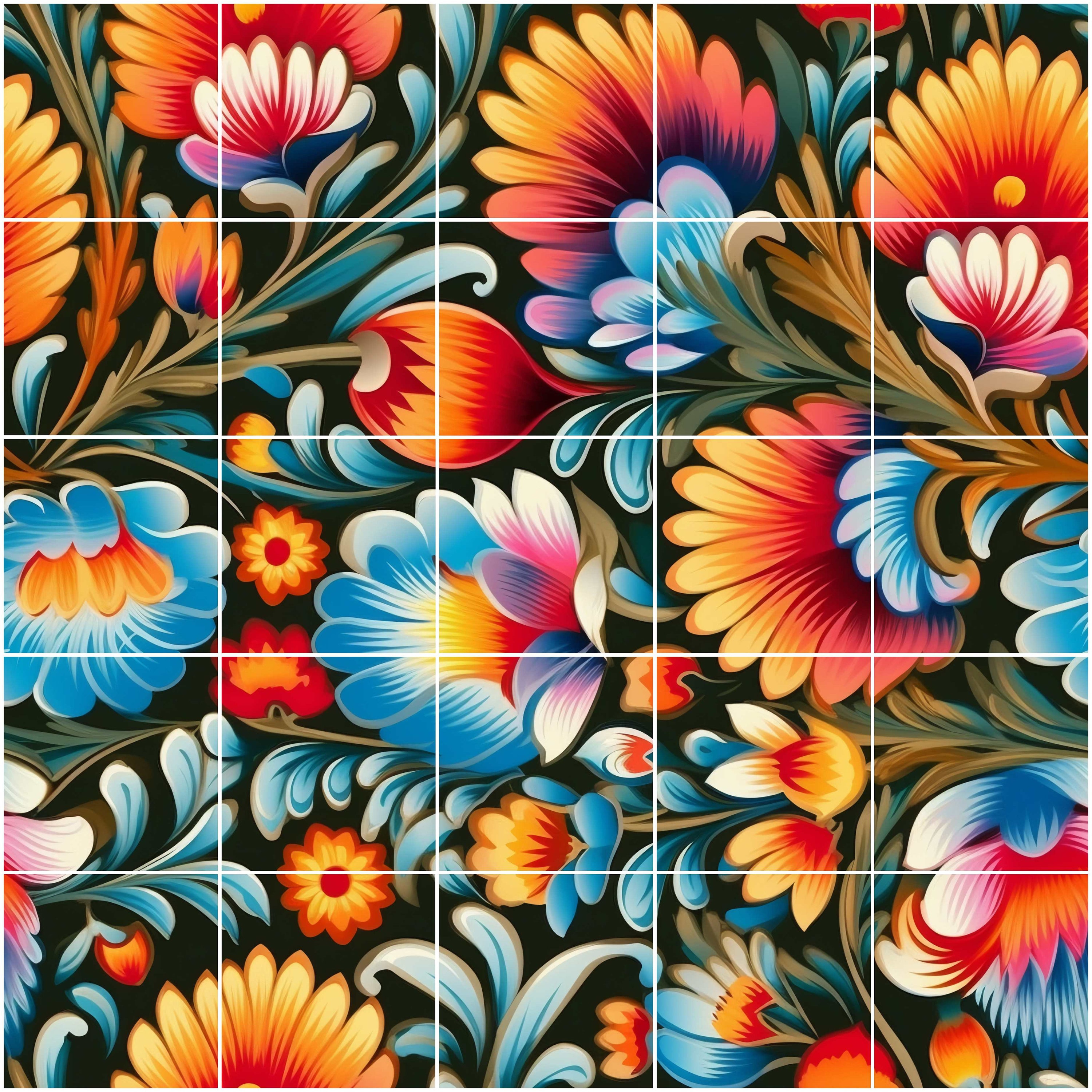 Folk Art Floral Digital Paper Patterns| Ukrainian Traditional Painting ...