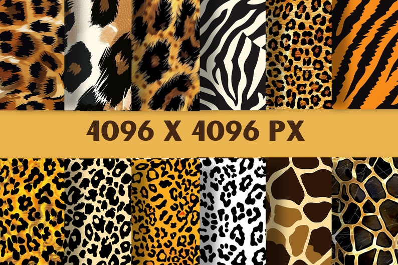 Animal Print Skin Digital Scrapbook Paper Backgrounds-seamless Pattern ...