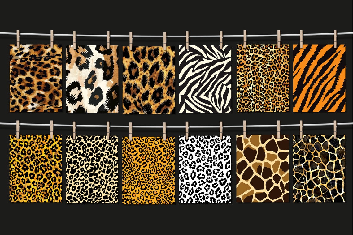 Animal Print Skin Digital Scrapbook Paper Backgrounds-seamless Pattern ...