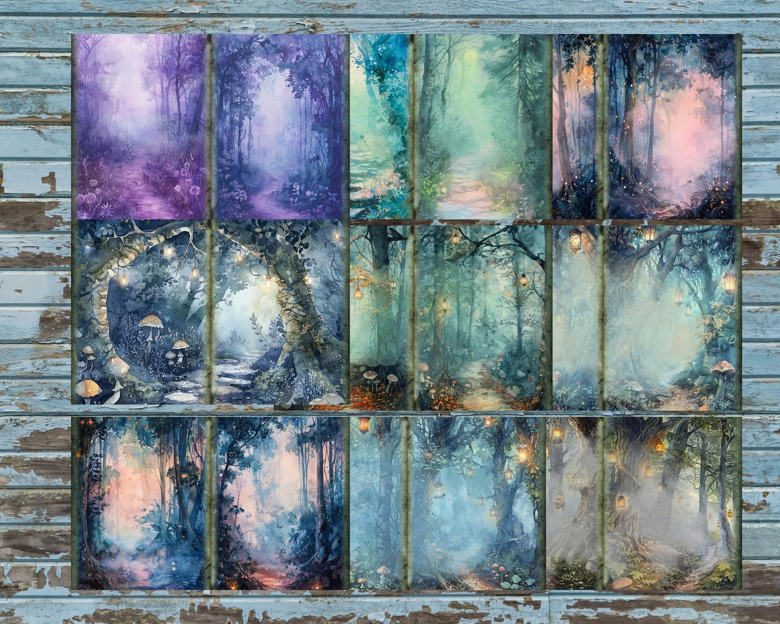 Enchanted Forest Path Junk Journal Pages- Fairytale Fantasy- Distressed ...