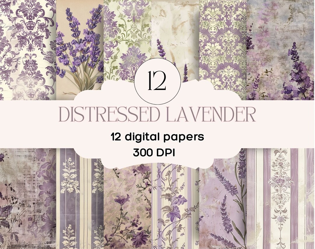 Distressed Lavender Digital Scrapbook Paper Backgrounds-victorian ...