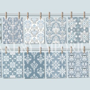 Frosty Blue Winter Digital Scrapbook Paper Backgrounds-blue and Grey ...