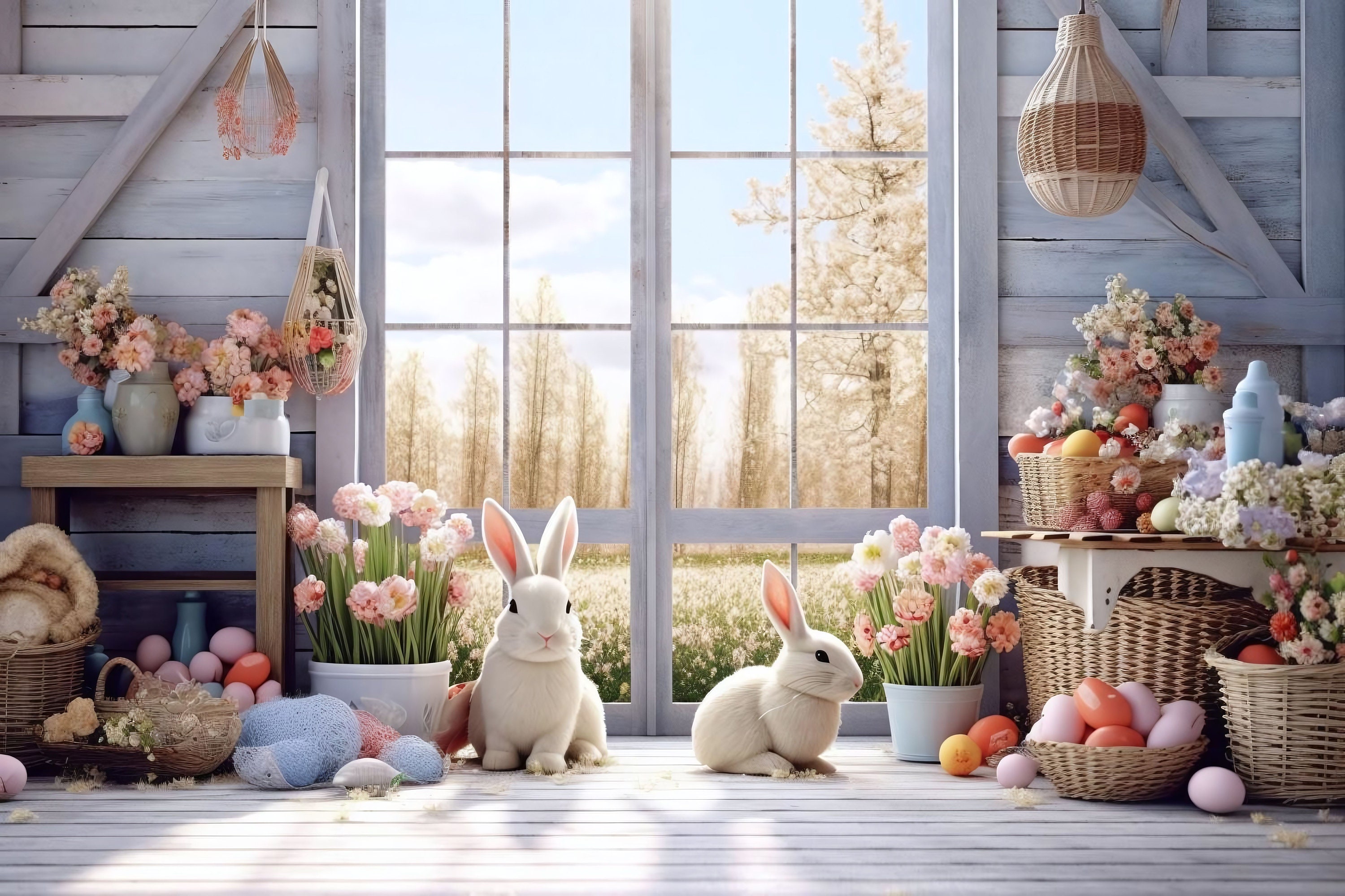 150 Easter Bunny Backdrop Bundle, Photoshop Overlays, Photography ...