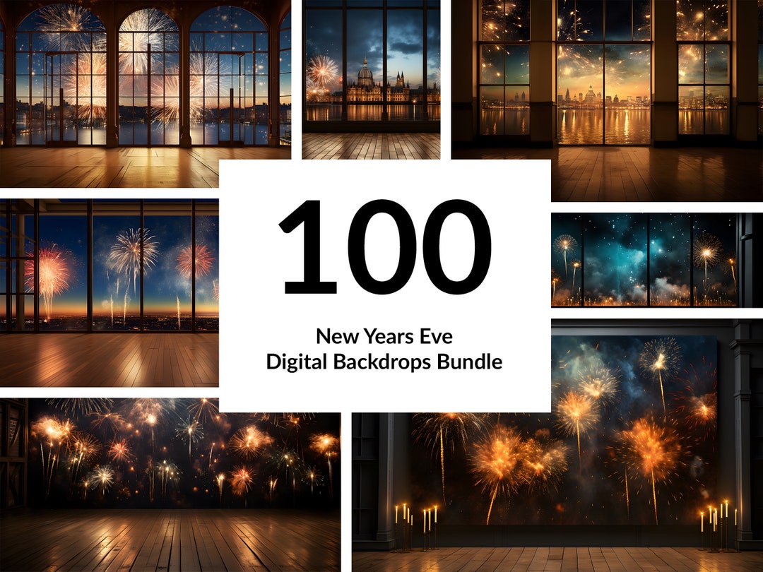 100 New Years Eve Backdrop Bundle, Photoshop Overlays, Photography ...