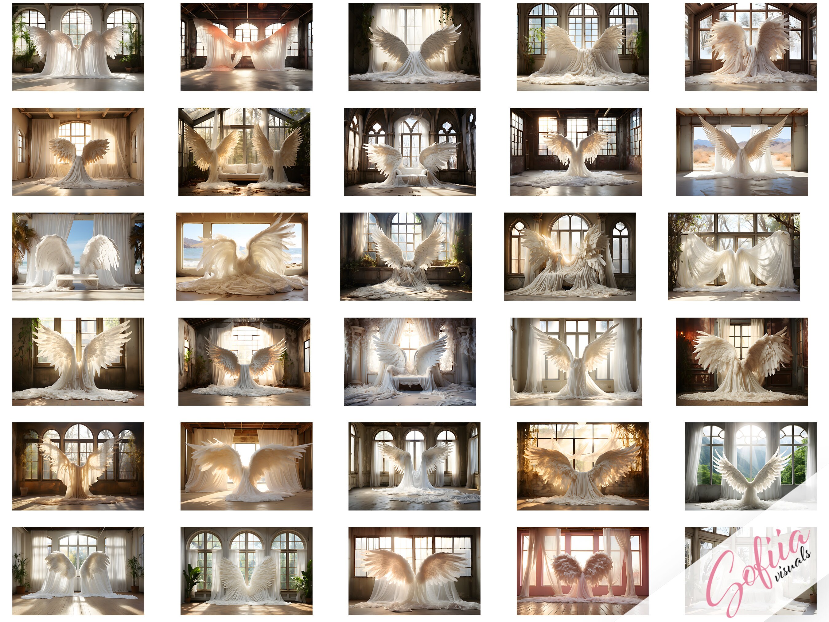 Angel Wings Overlay Bundle: Heavenly Photo Editing Set, Digital ...
