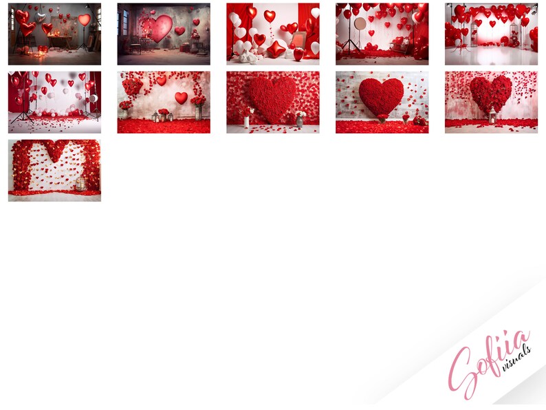 100 Valentine's Day Backdrop Bundle, Photoshop Overlays, Photography ...