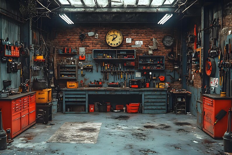 150 Garages Backdrop Bundle, Photoshop Overlays, Photography Backdrop ...