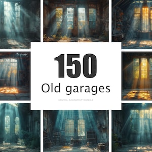 Old Garages Backdrop Bundle: 150 Photoshop Overlays (digital Download ...