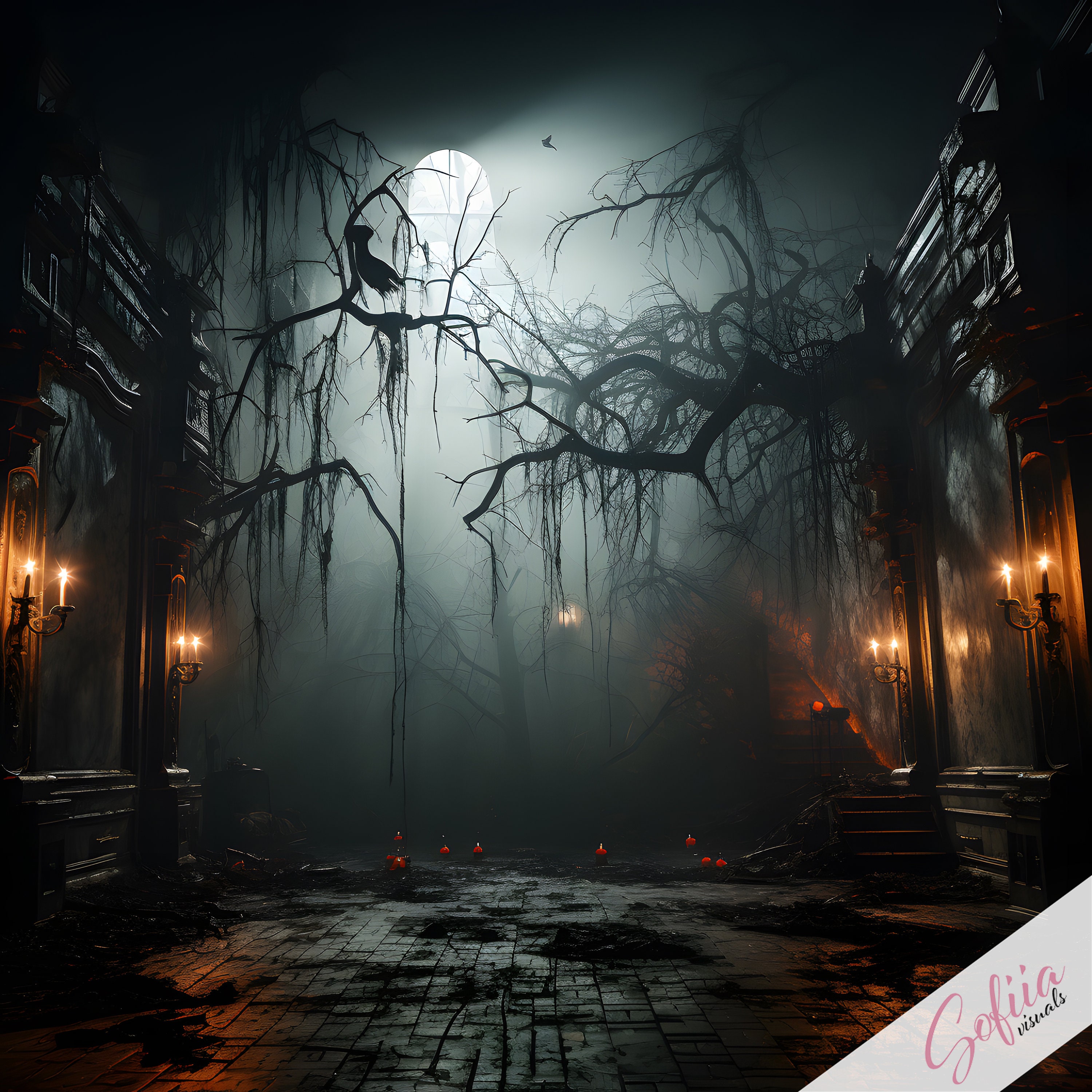 100 Pieces Creepy Backdrop Bundle, Photoshop Overlays, Photography ...