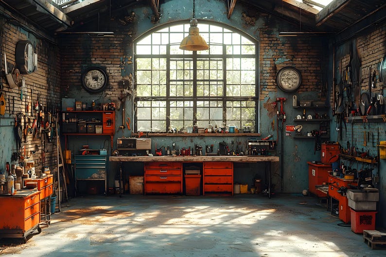 150 Garages Backdrop Bundle, Photoshop Overlays, Photography Backdrop ...