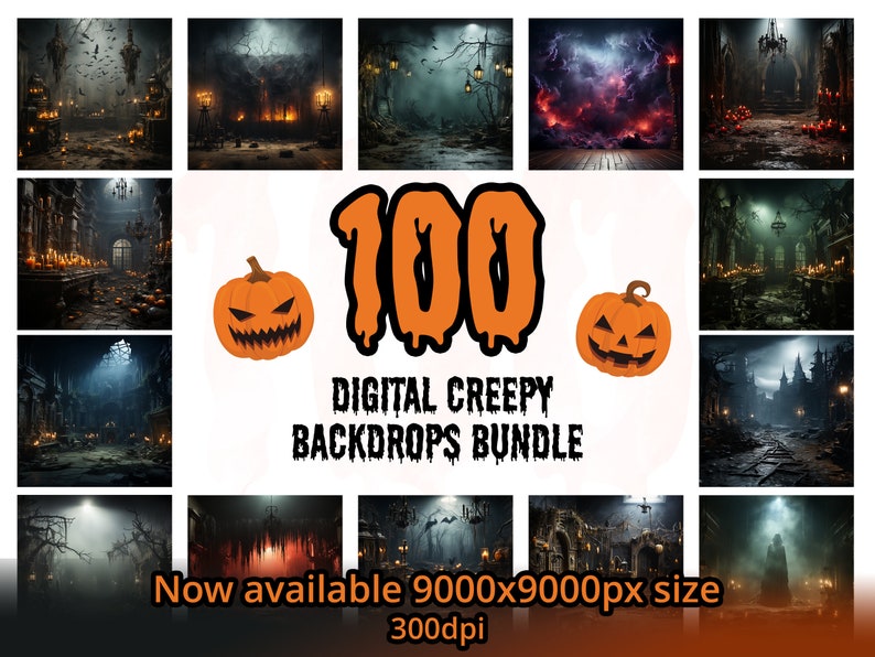 100 Horror Photography Backdrops – Spooky Halloween Overlays, Haunted ...