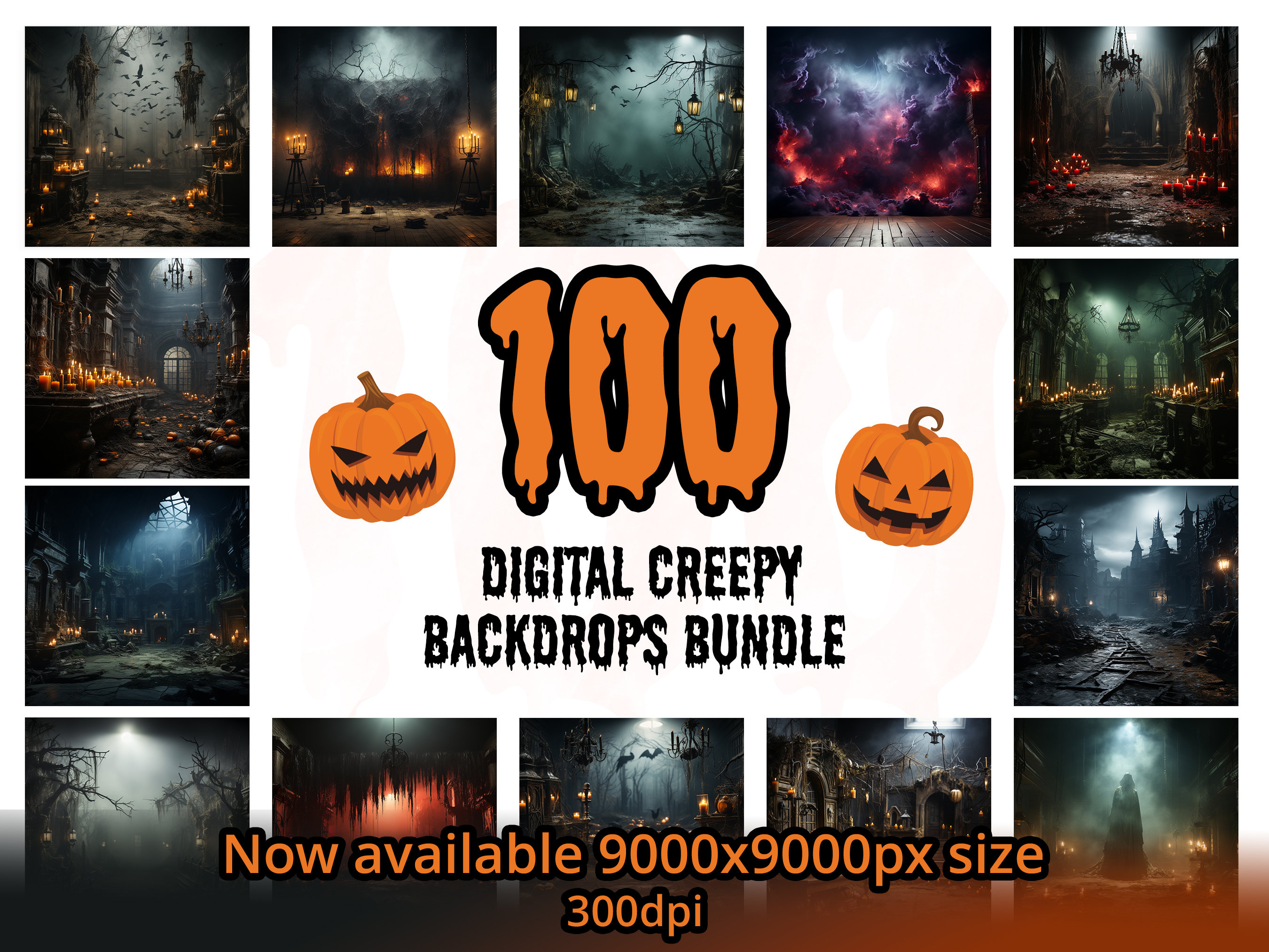 100 Horror Photography Backdrops – Spooky Halloween Overlays, Haunted ...
