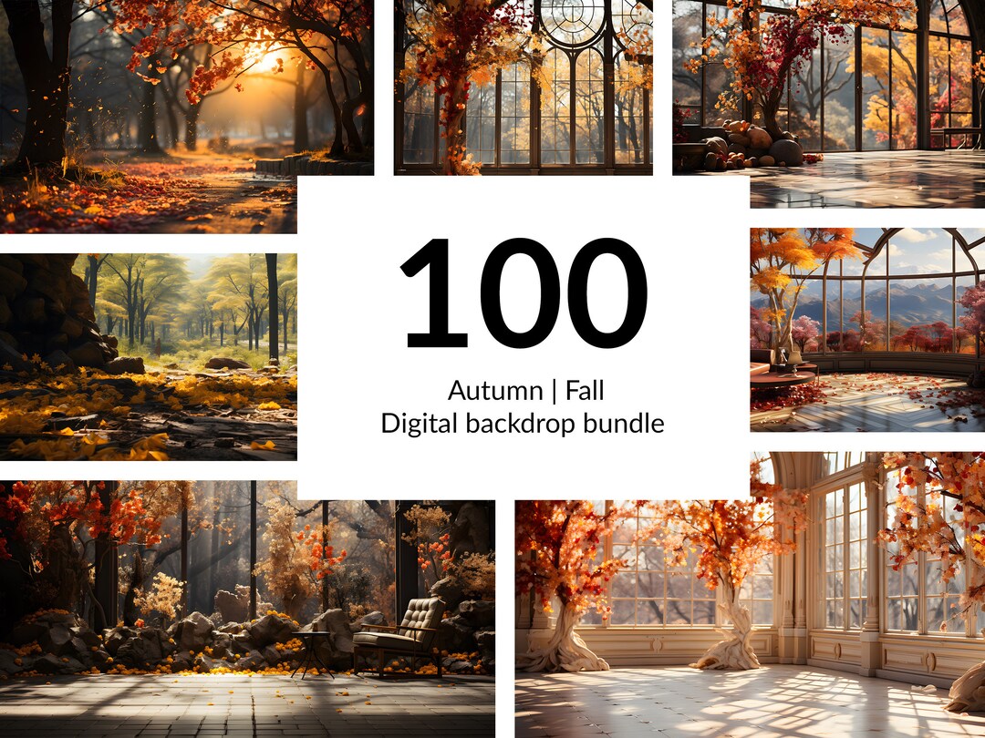 100 Autumn Fall Backdrop Bundle, Photoshop Overlays, Photography ...