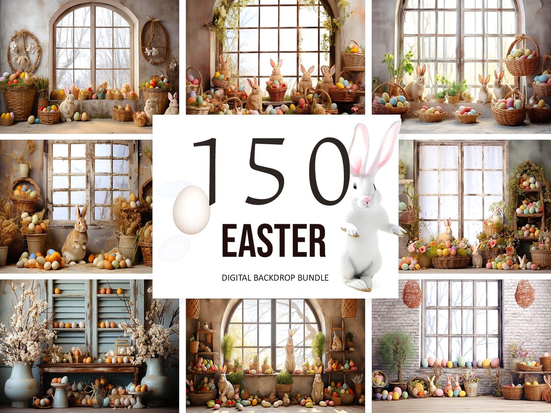 150 Easter Backdrop Bundle, Photoshop Overlays, Photography, Digital ...