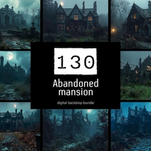 130 Abandoned Mansion Backdrop Bundle, Photoshop Overlays, Photography Backdrop, Digital ...