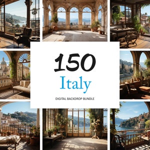 150 Italy Backdrop Bundle, Photoshop Overlays, Photography Backdrop ...