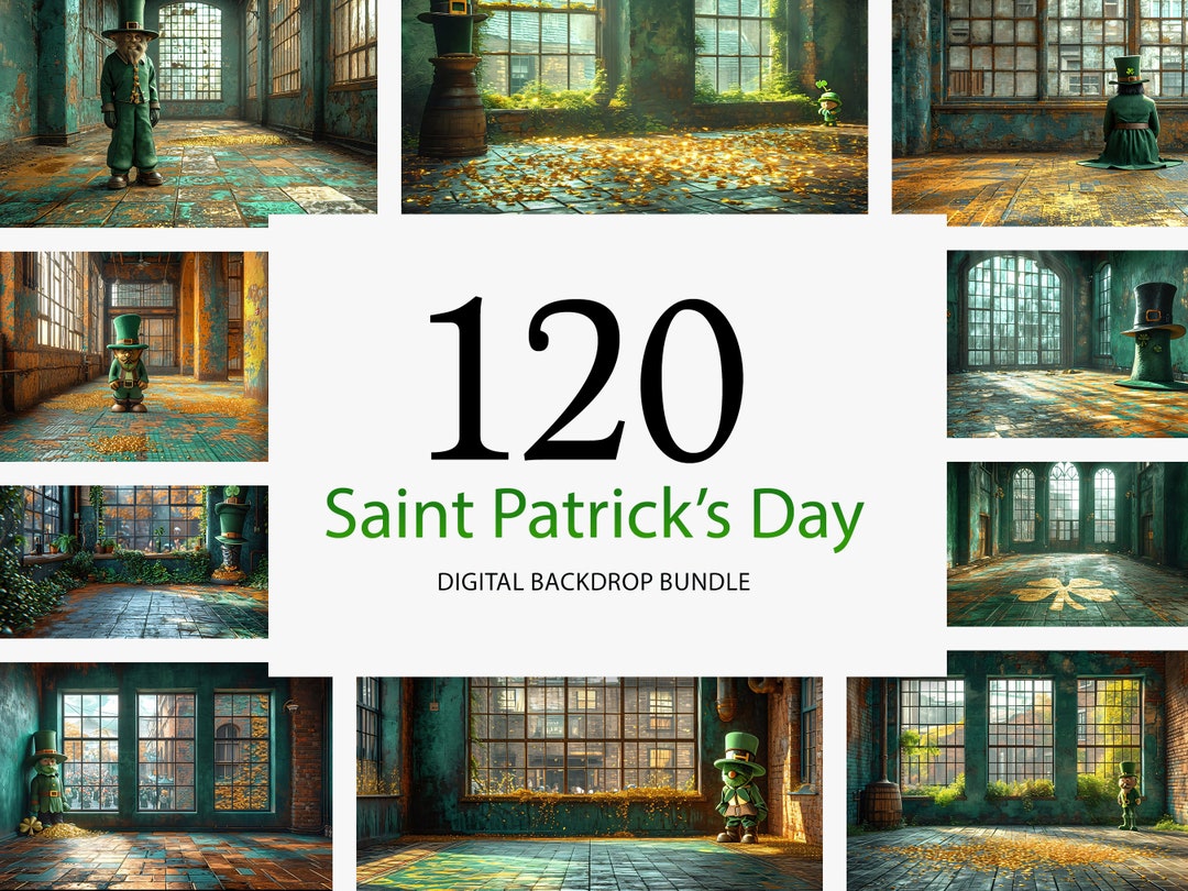 120 Saint Patrick's Day Backdrop Bundle, Photoshop Overlays ...