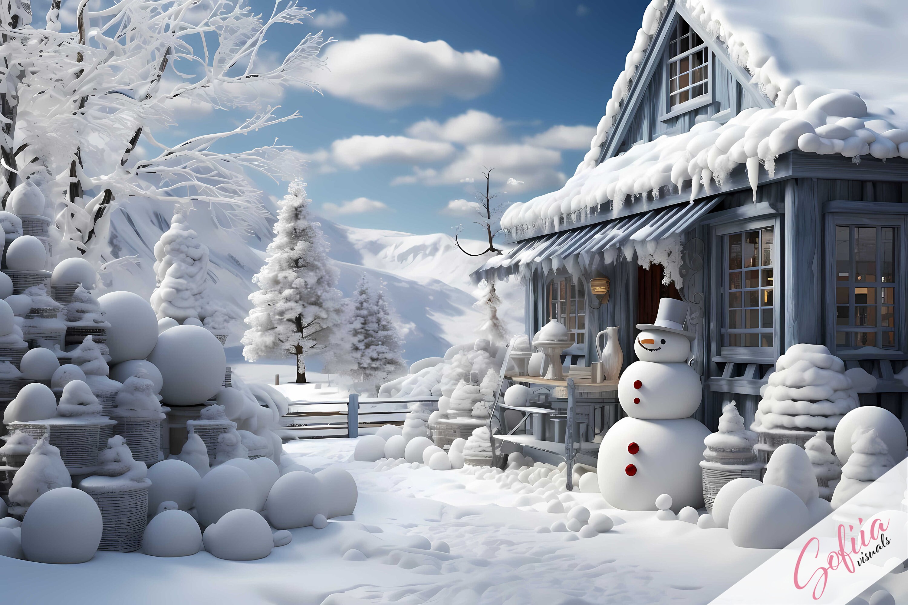 100 Winter Backdrop Bundle, Photoshop Overlays, Photography Backdrop ...