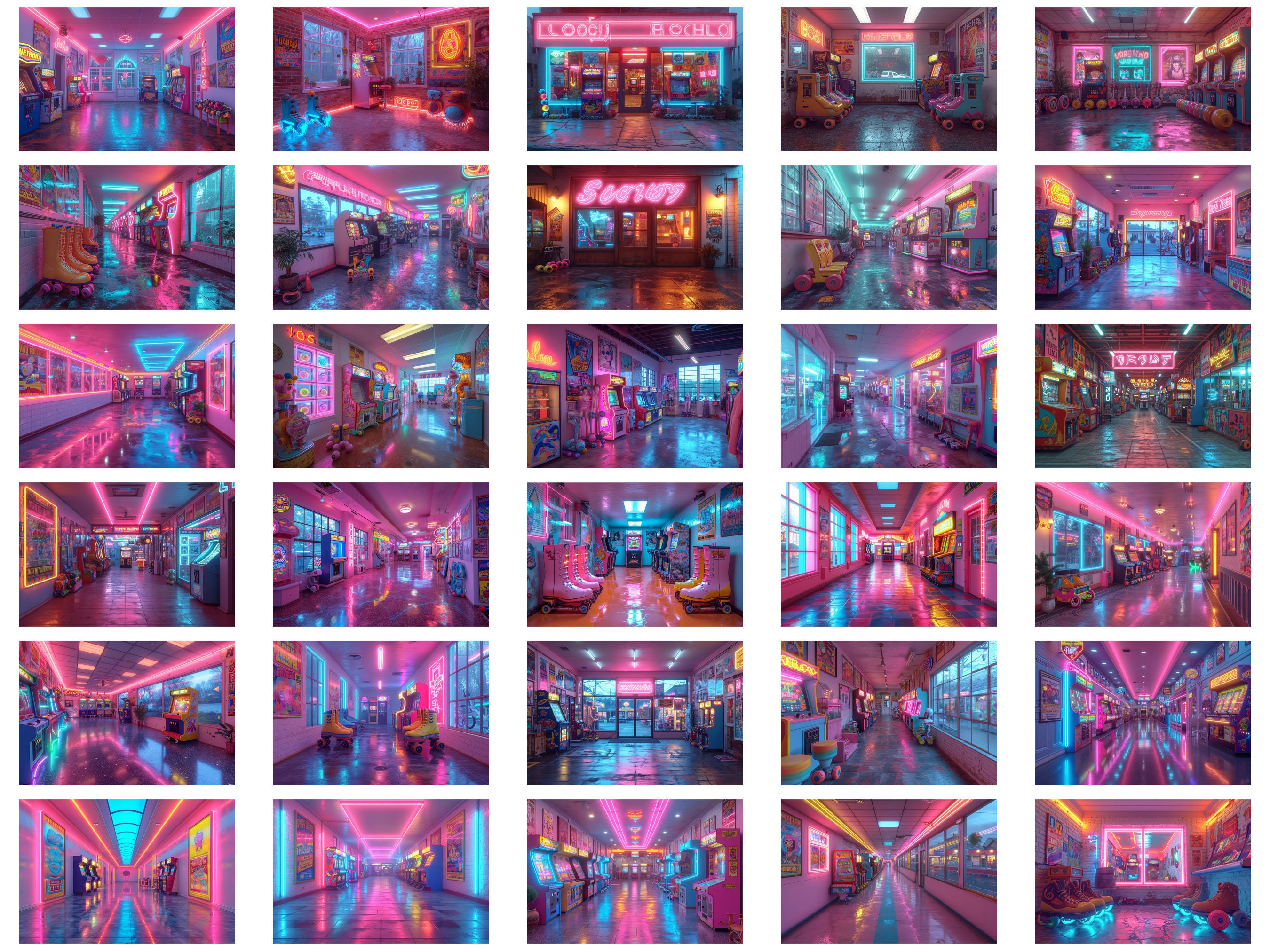170 Neon 80s Style Backdrops: Urban Photography Overlays (digital ...