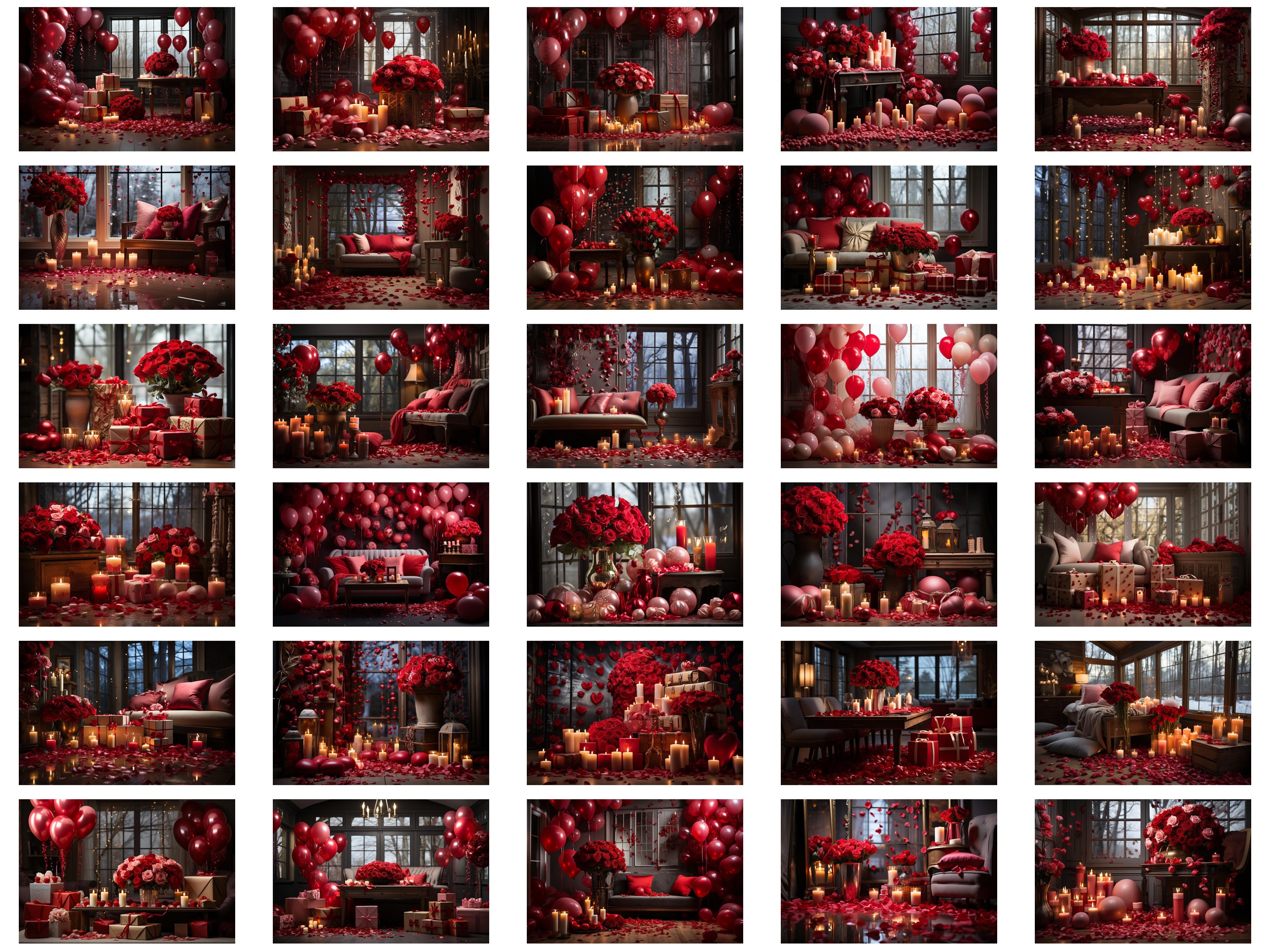 120 Valentine's Day Backdrop Bundle, Photoshop Overlays, Photography ...