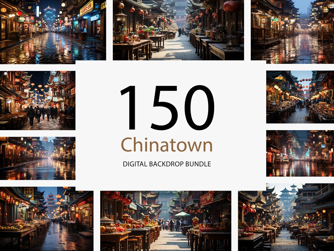150 Chinatown Backdrop Bundle, Photoshop Overlays, Photography Backdrop ...