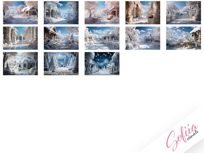100 Winter Wonderland Backdrop Bundle, Photoshop Overlays, Photography ...