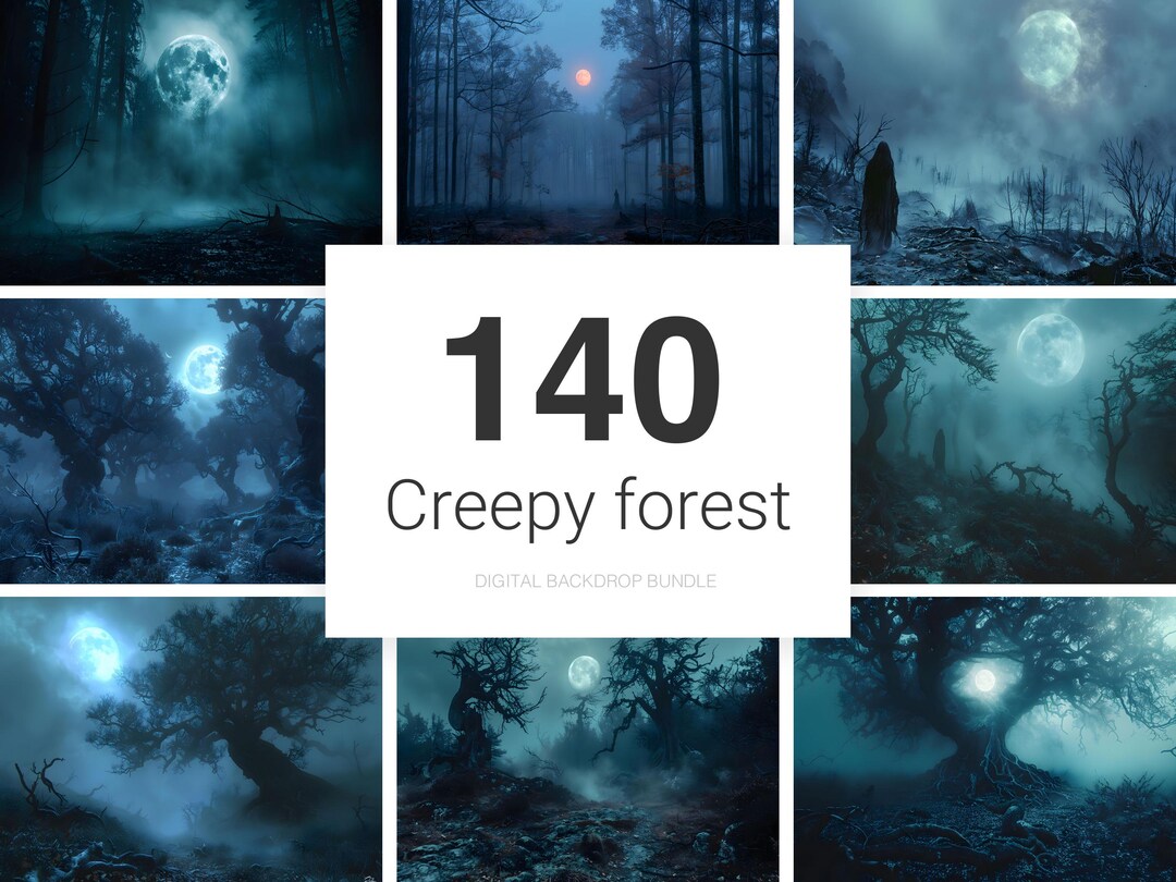 140 Creepy Forest Backdrop Bundle, Photoshop Overlays, Photography ...