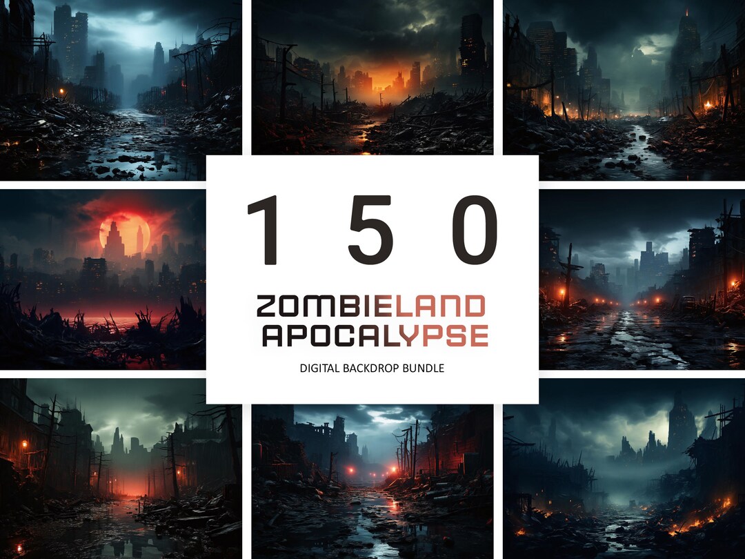 150 Zombieland Apocalypse Bundle, Photoshop Overlays, Photography Backdrop, Digital Download ...