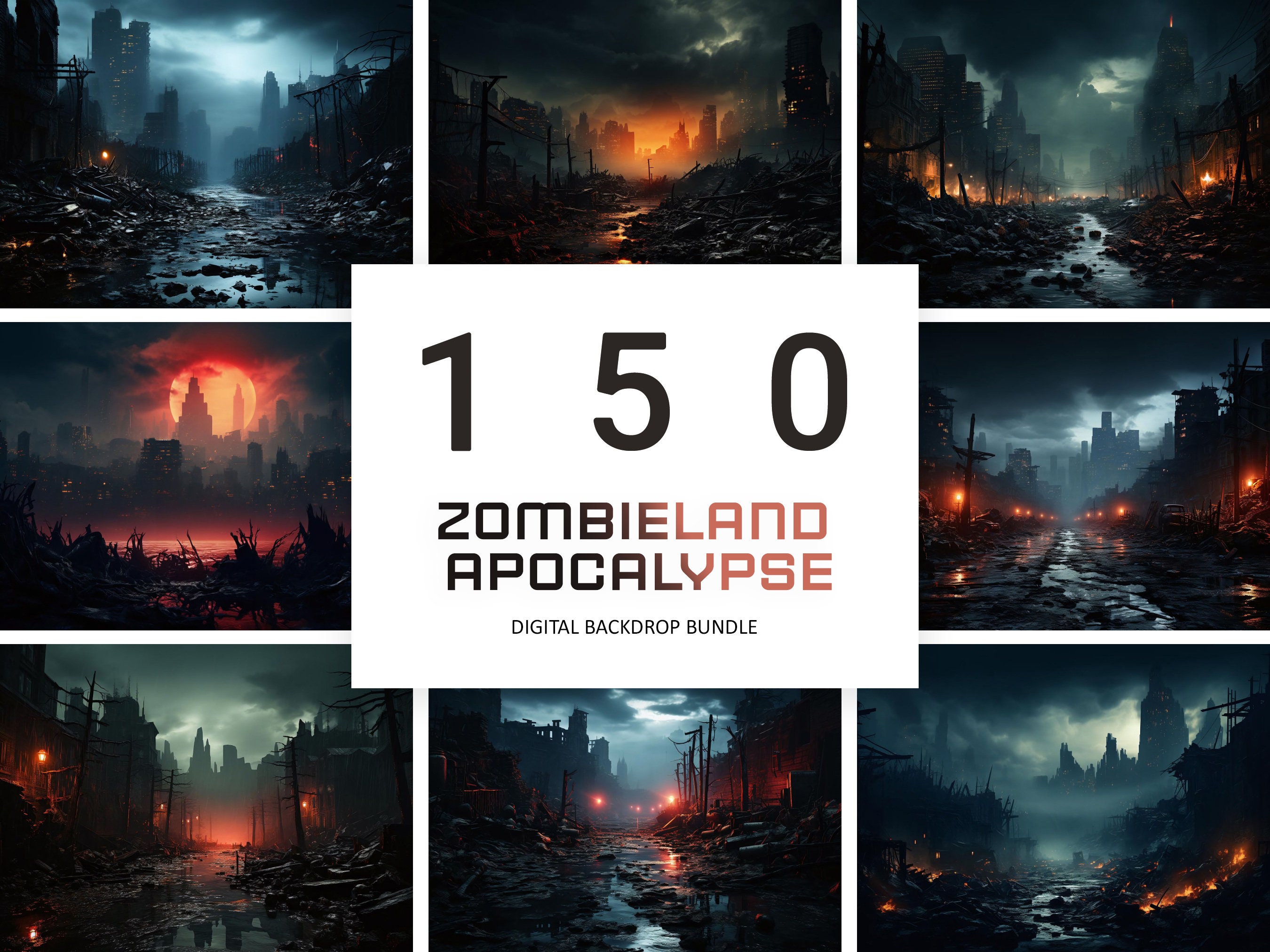 150 Zombieland Apocalypse Bundle, Photoshop Overlays, Photography ...