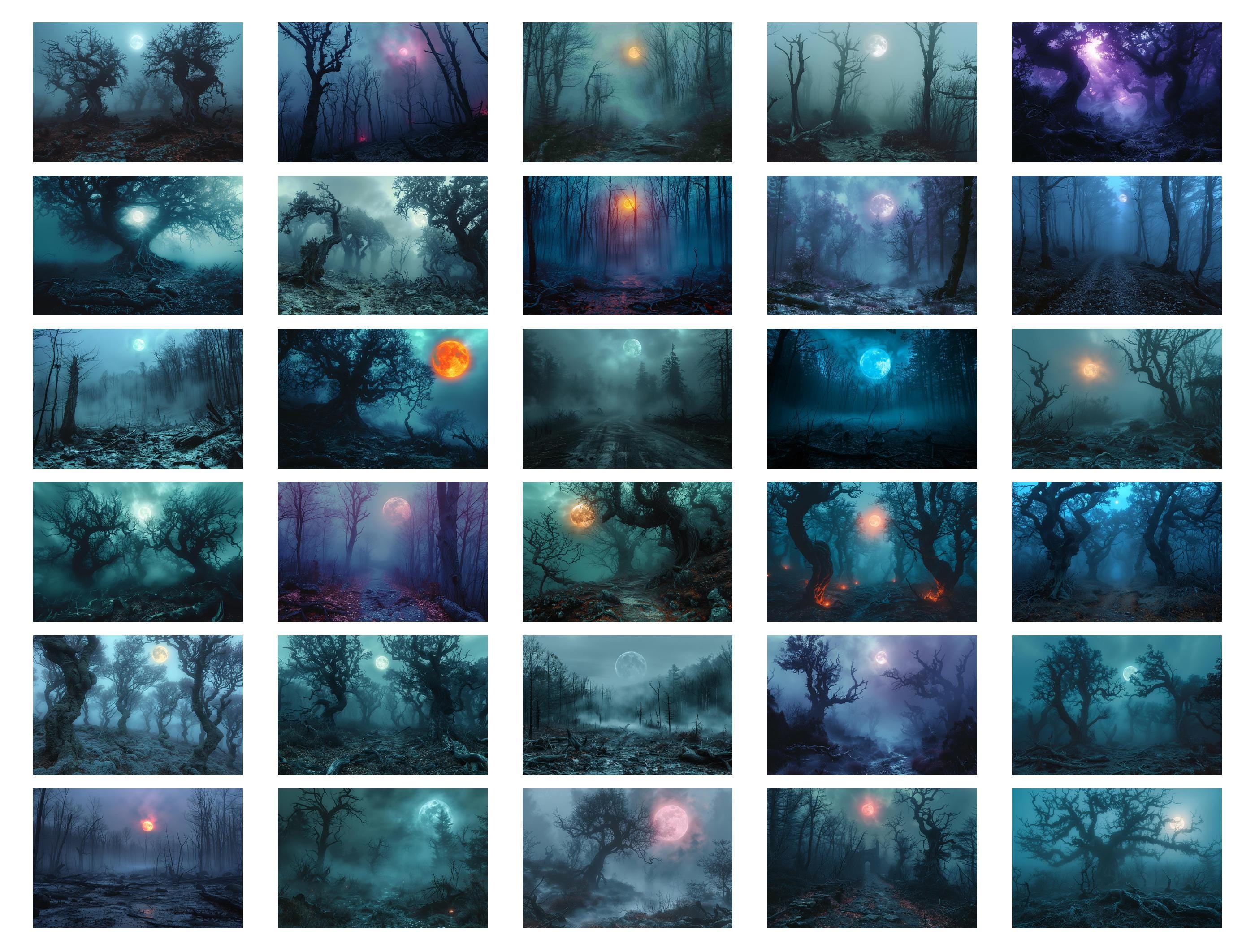 140 Halloween Creepy Forest Photography Backdrops (digital Download) - Etsy
