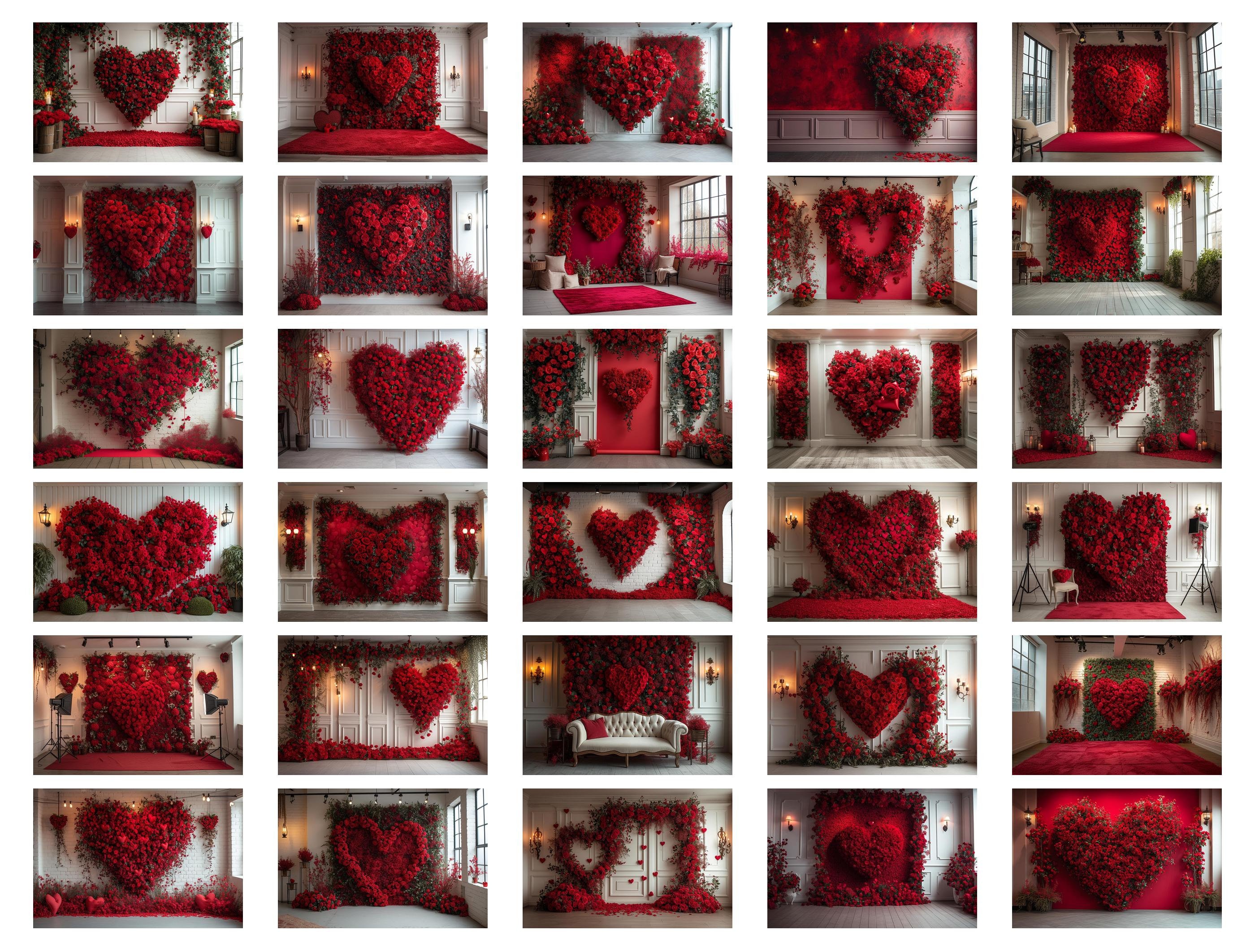 220 Valentine's Day Backdrop Bundle, Photoshop Overlays, Photography ...