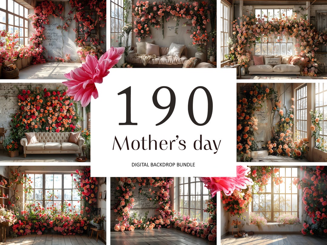 190 Mother's Day Backdrop Bundle, Photoshop Overlays, Photography ...