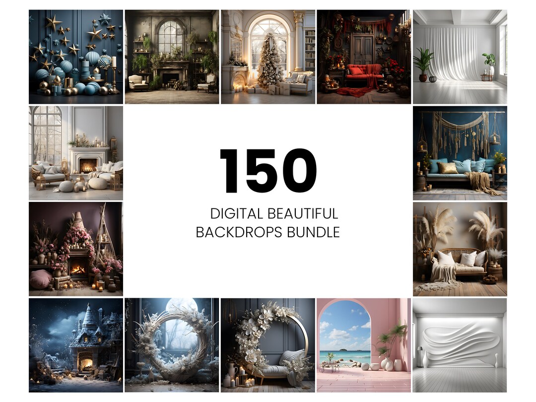 150 Pices Backdrop Bundle, Photoshop Overlays, Photography Backdrop ...