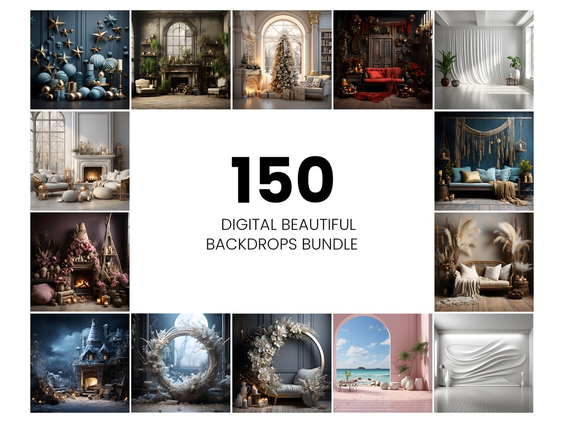 150 Pices Backdrop Bundle, Photoshop Overlays, Photography Backdrop ...