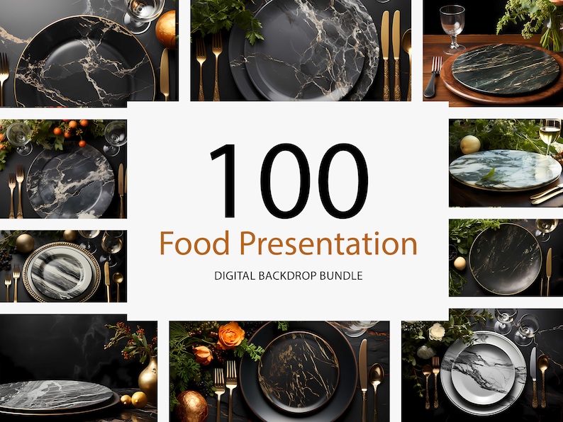 100 Food Presentation Backdrop Bundle, Photoshop, Photography Backdrop ...
