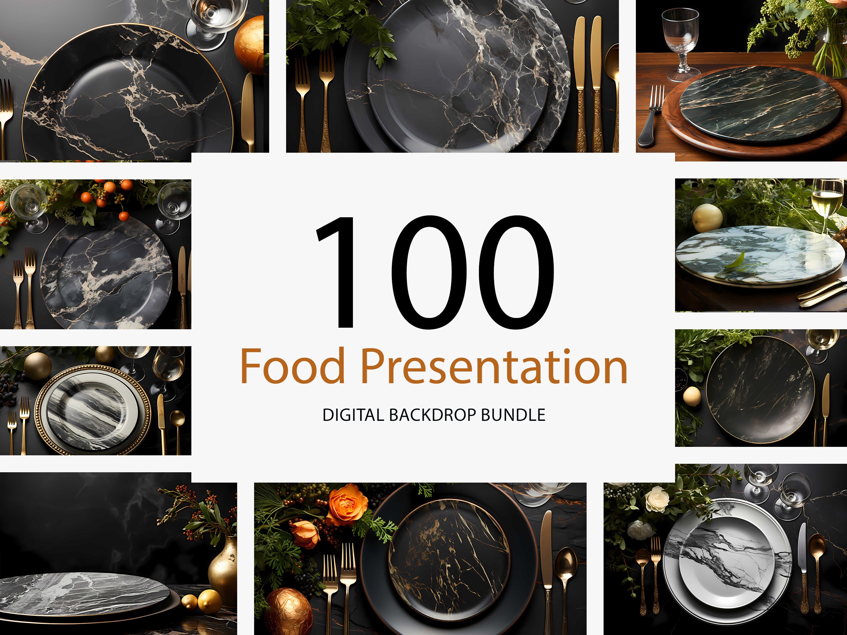 100 Food Presentation Backdrop Bundle, Photoshop, Photography Backdrop ...