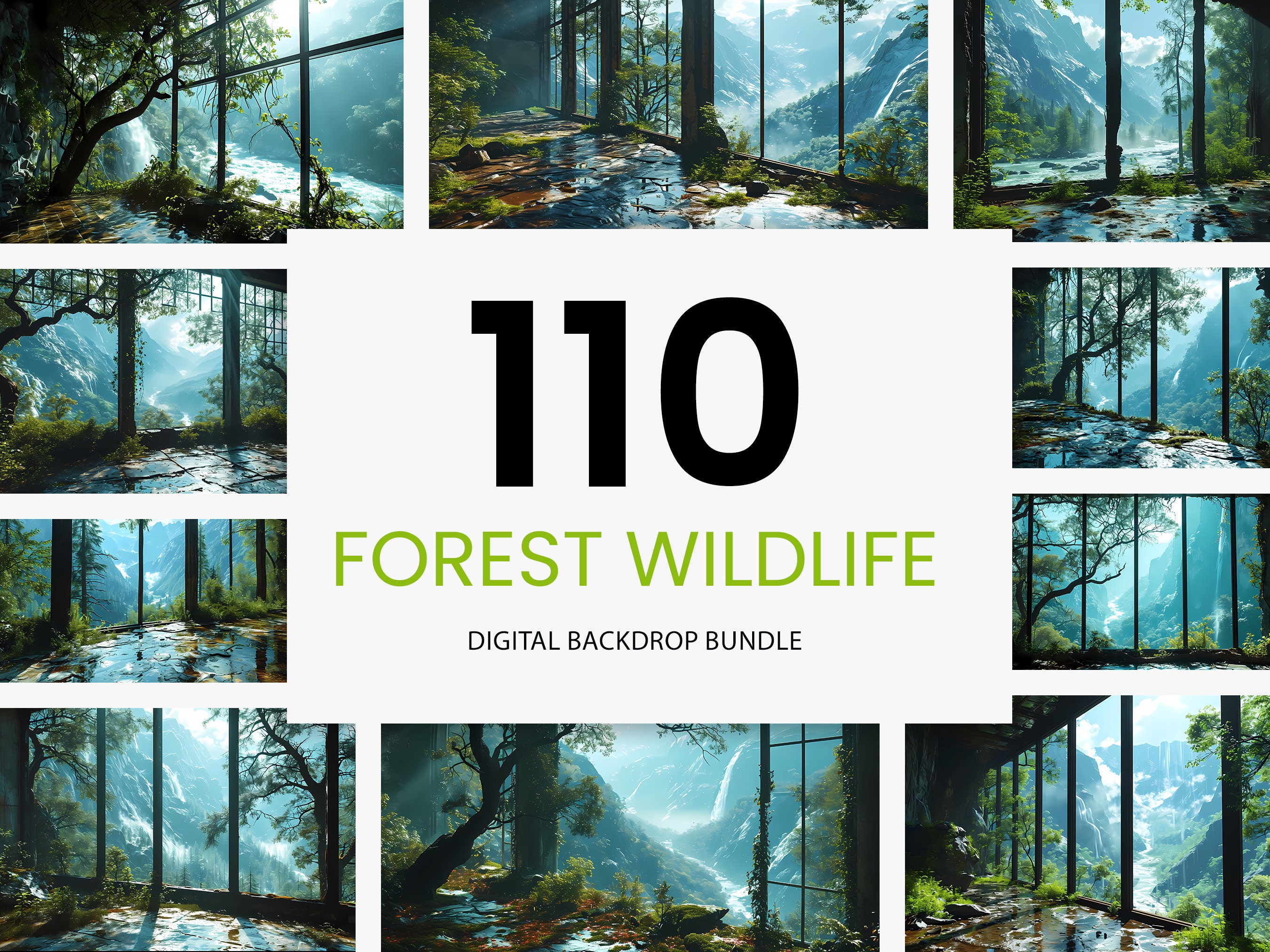 110 Forest Wildlife Backdrop Bundle, Photoshop Overlays, Photography ...