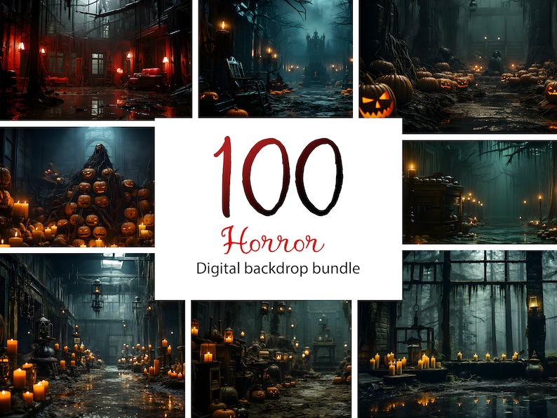 100 Horror Backdrop Bundle, Photoshop Overlays, Photography Backdrop ...