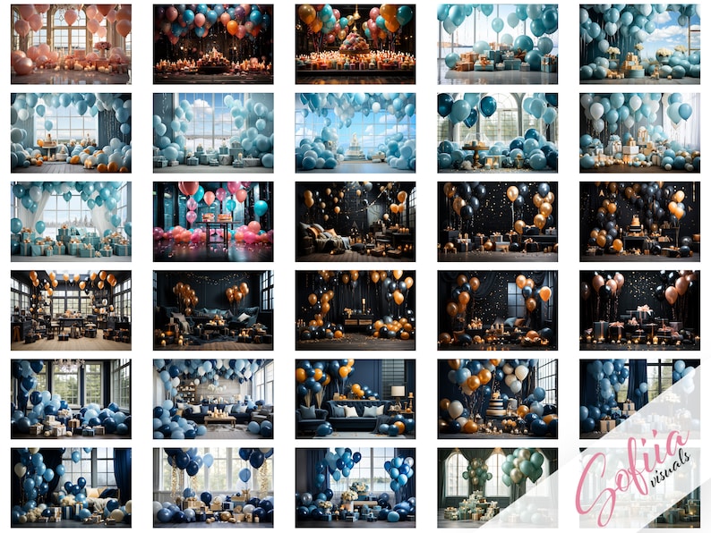 100 Birthday Backdrop Bundle, Photoshop Overlays, Photography Backdrop ...