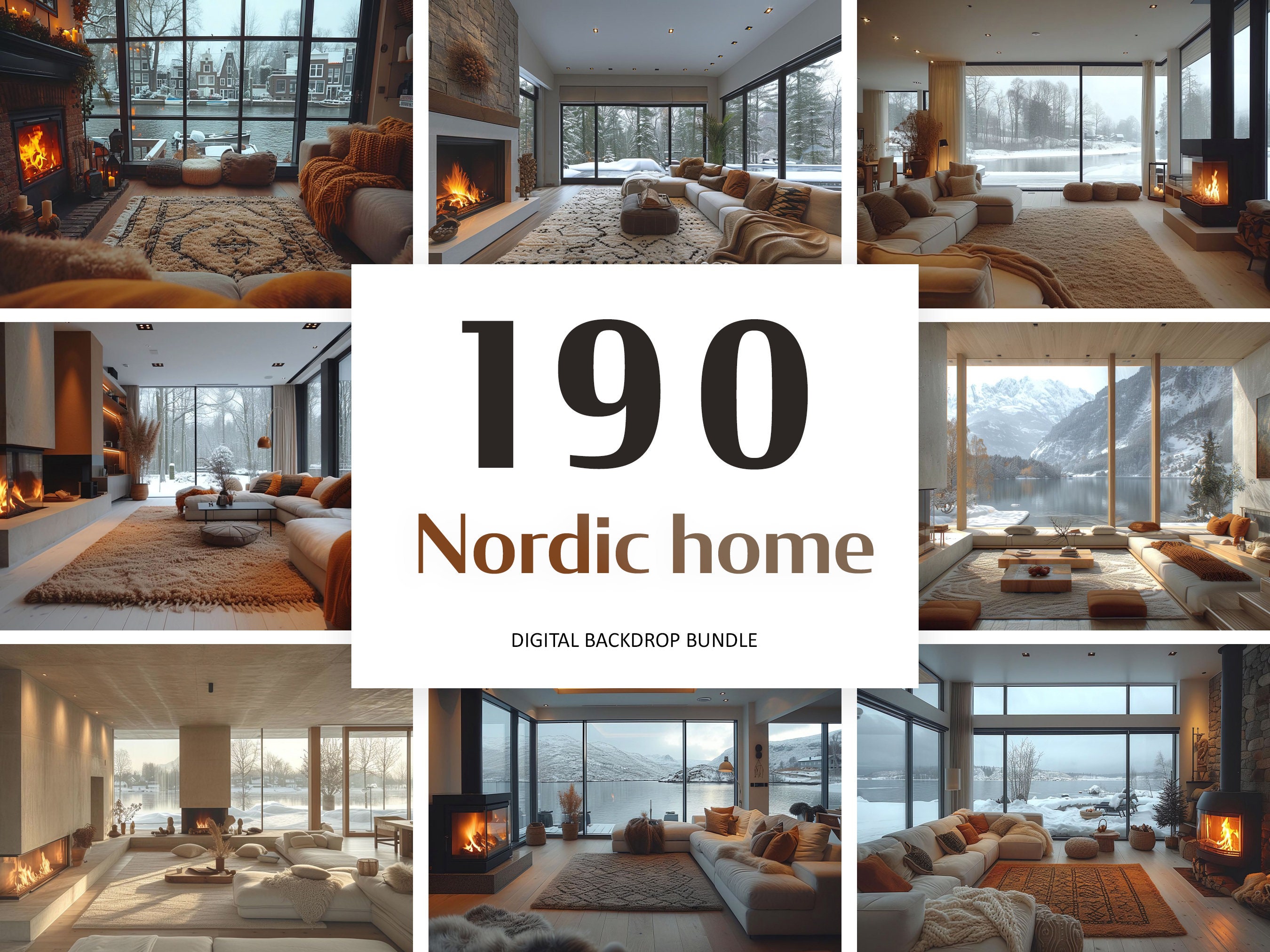 190 Nordic Home Backdrop Bundle, Photoshop Overlays, Photography ...