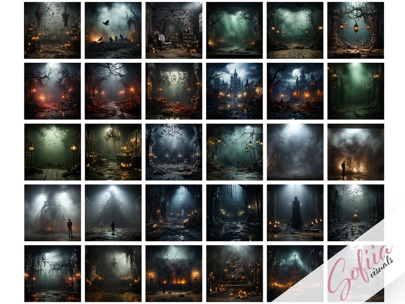 100 Horror Photography Backdrops – Spooky Halloween Overlays, Haunted ...