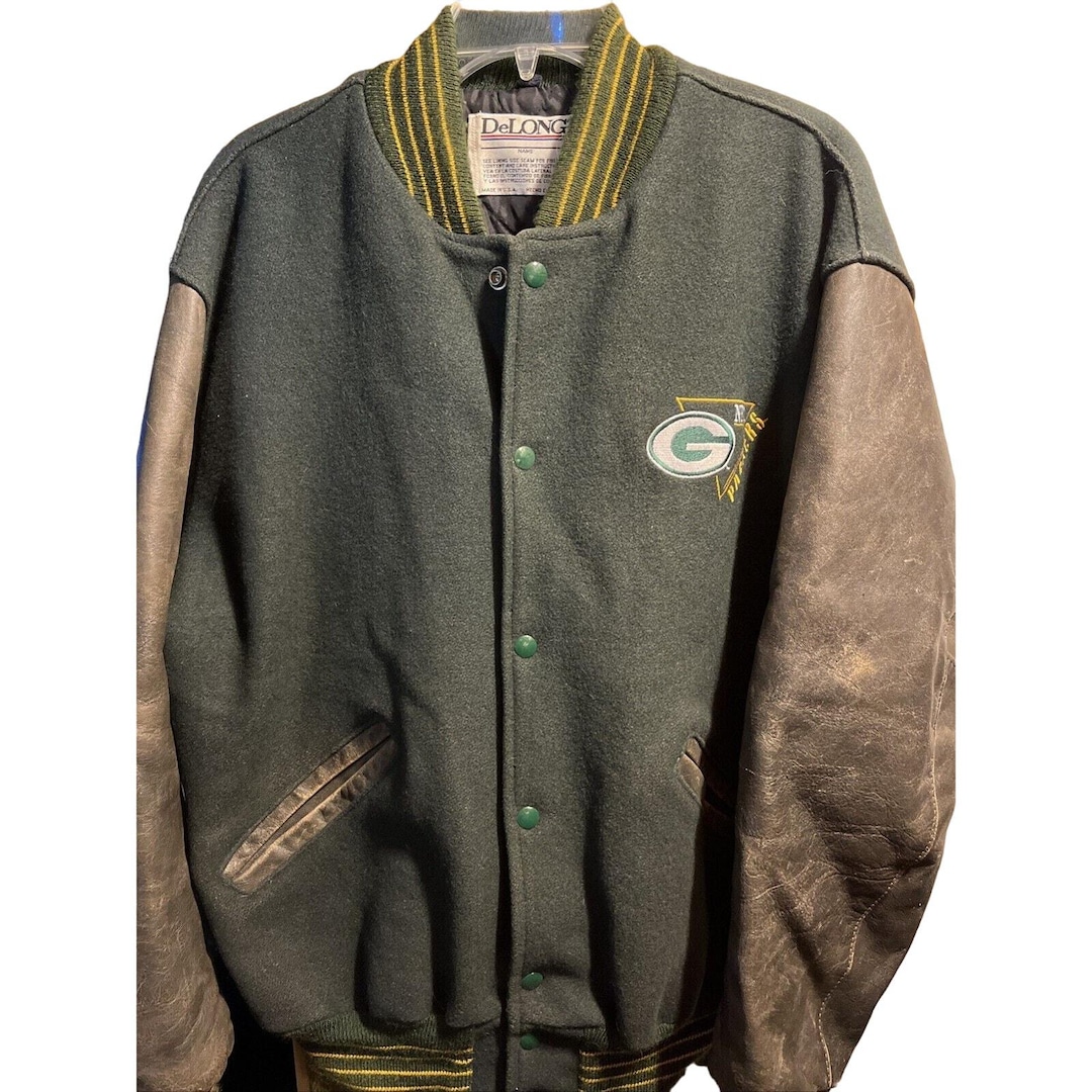Delong Vintage 90s NFL Green Bay Packers NFL Letterman NFC Jacket Large ...