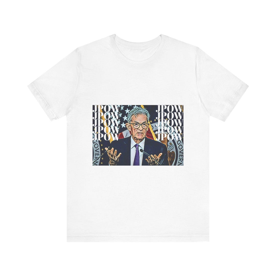 Jerome Powell JPOW Graphic Print Crew Neck Unisex Jersey Short Sleeve ...