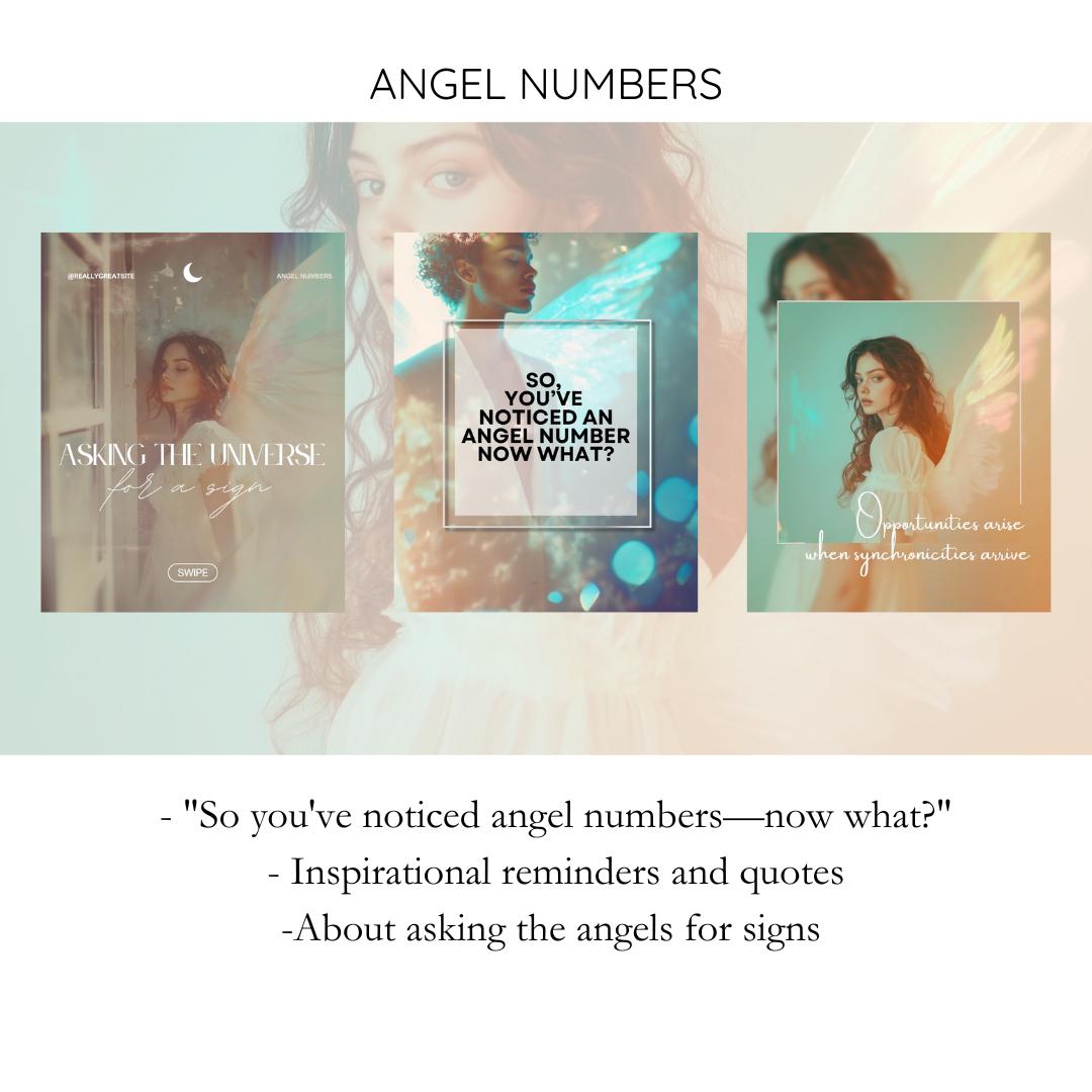 ANGEL NUMBERS Instagram Spiritual Templates, Numerology Posts Made for ...