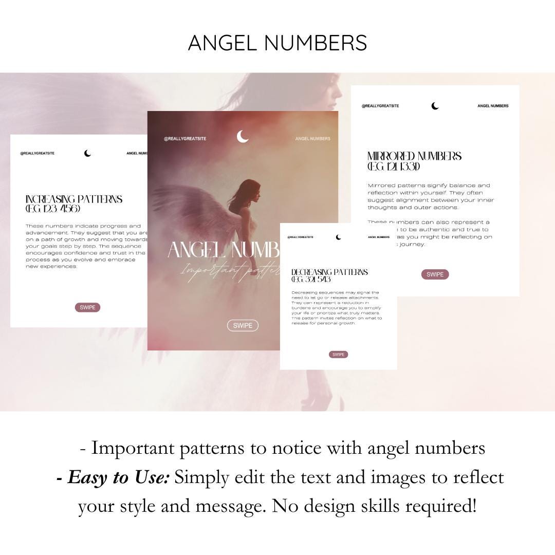 ANGEL NUMBERS Instagram Spiritual Templates, Numerology Posts Made for ...