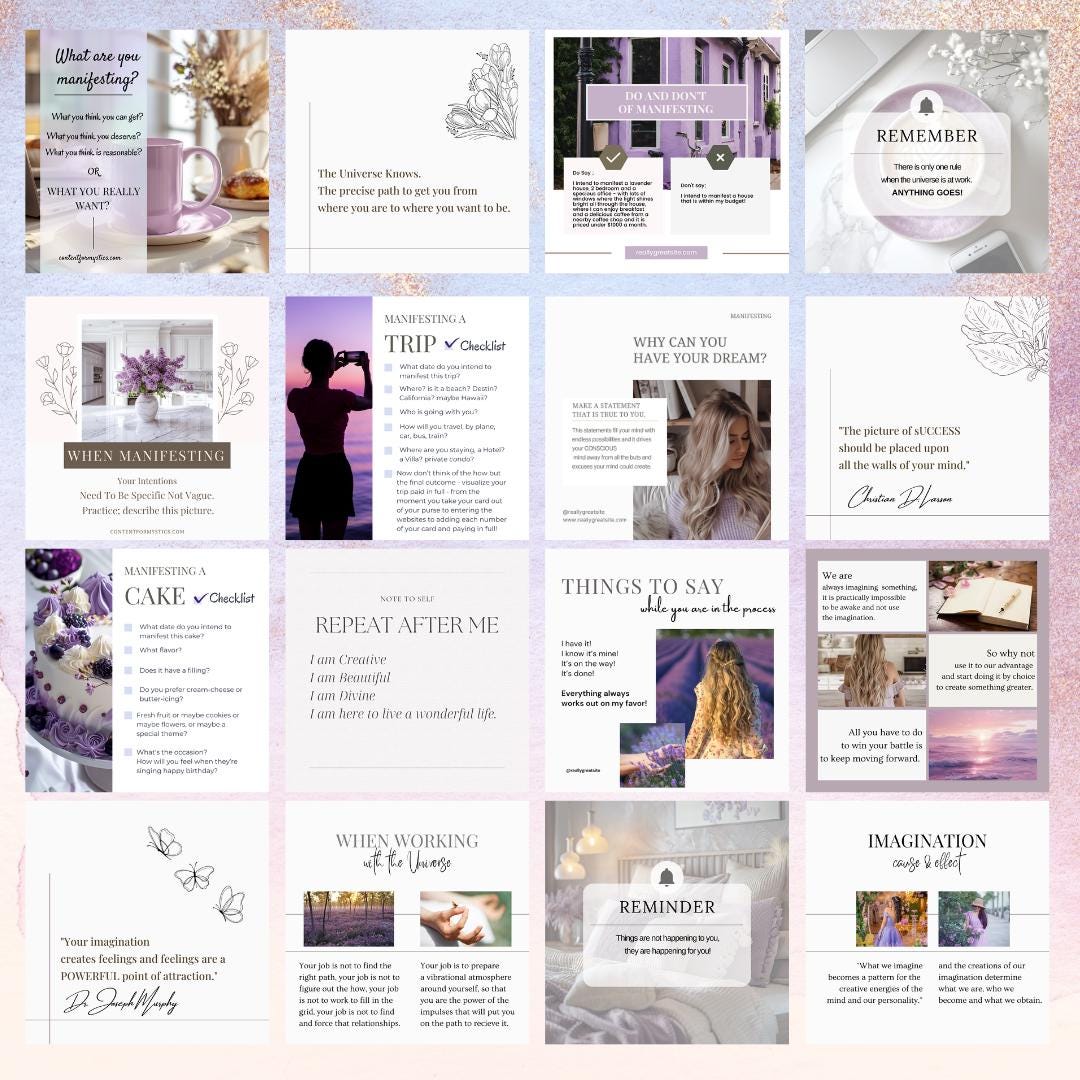 MANIFESTING SPIRITUAL Instagram Templates Posts Made for Mystics ...