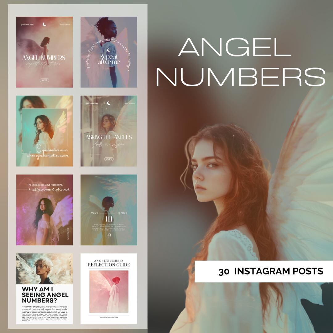 ANGEL NUMBERS Instagram Spiritual Templates, Numerology Posts Made for ...