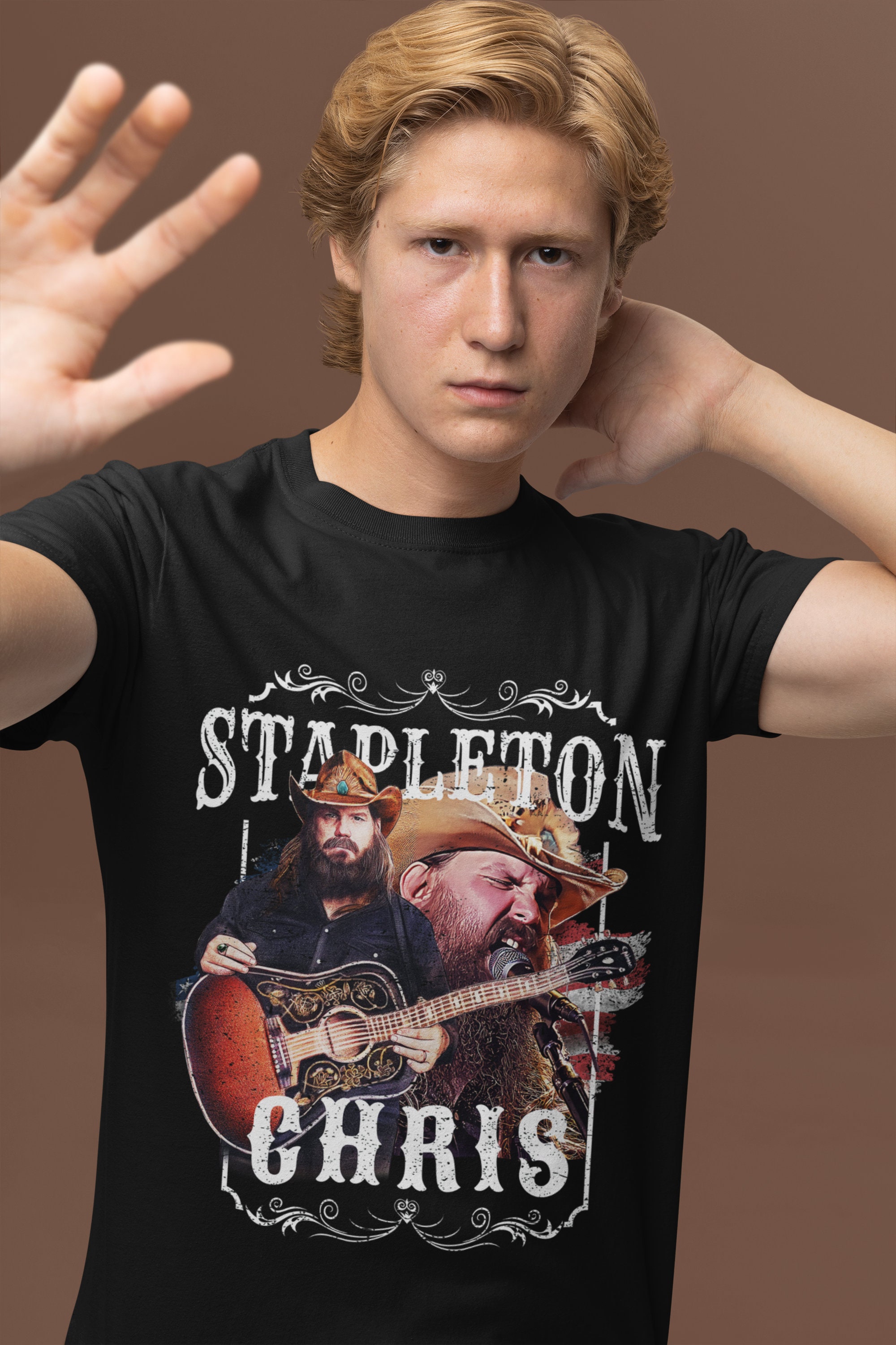 Chris Stapleton White Font Country Music Unisex Bella and Canvas T ...