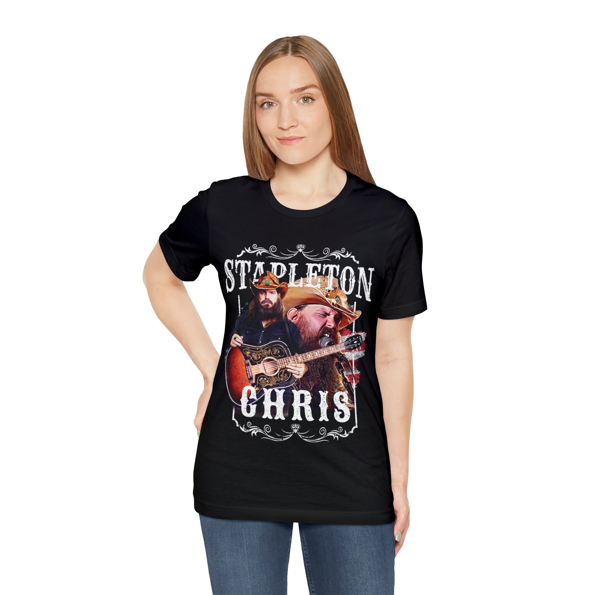 Chris Stapleton White Font Country Music Unisex Bella and Canvas T ...